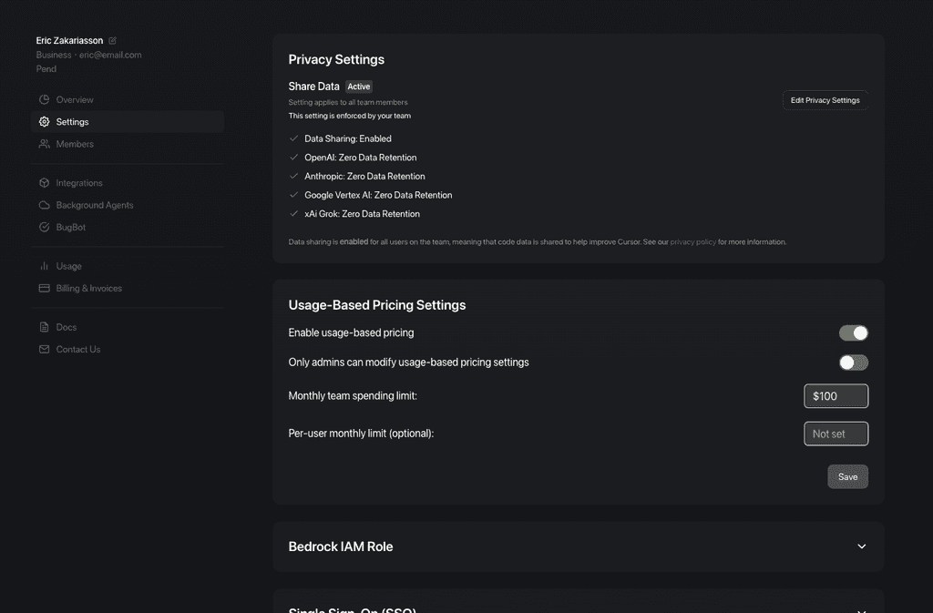 Dashboard | Cursor Docs