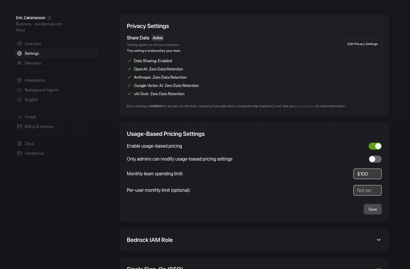 Dashboard | Cursor Docs