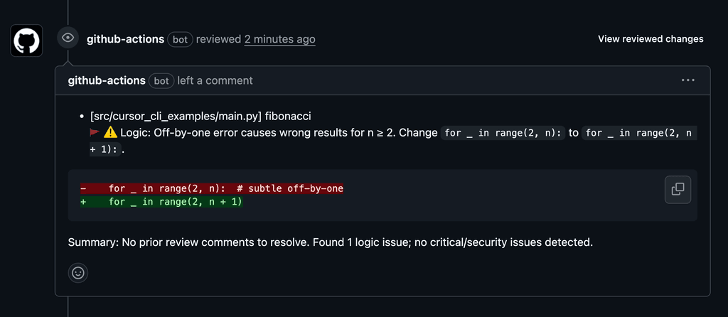 Code Review with Cursor CLI | Cursor Docs