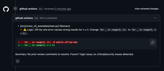 Code Review with Cursor CLI | Cursor Docs