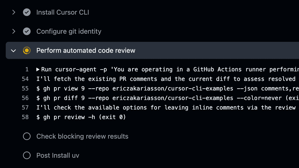 Code Review with Cursor CLI | Cursor Docs
