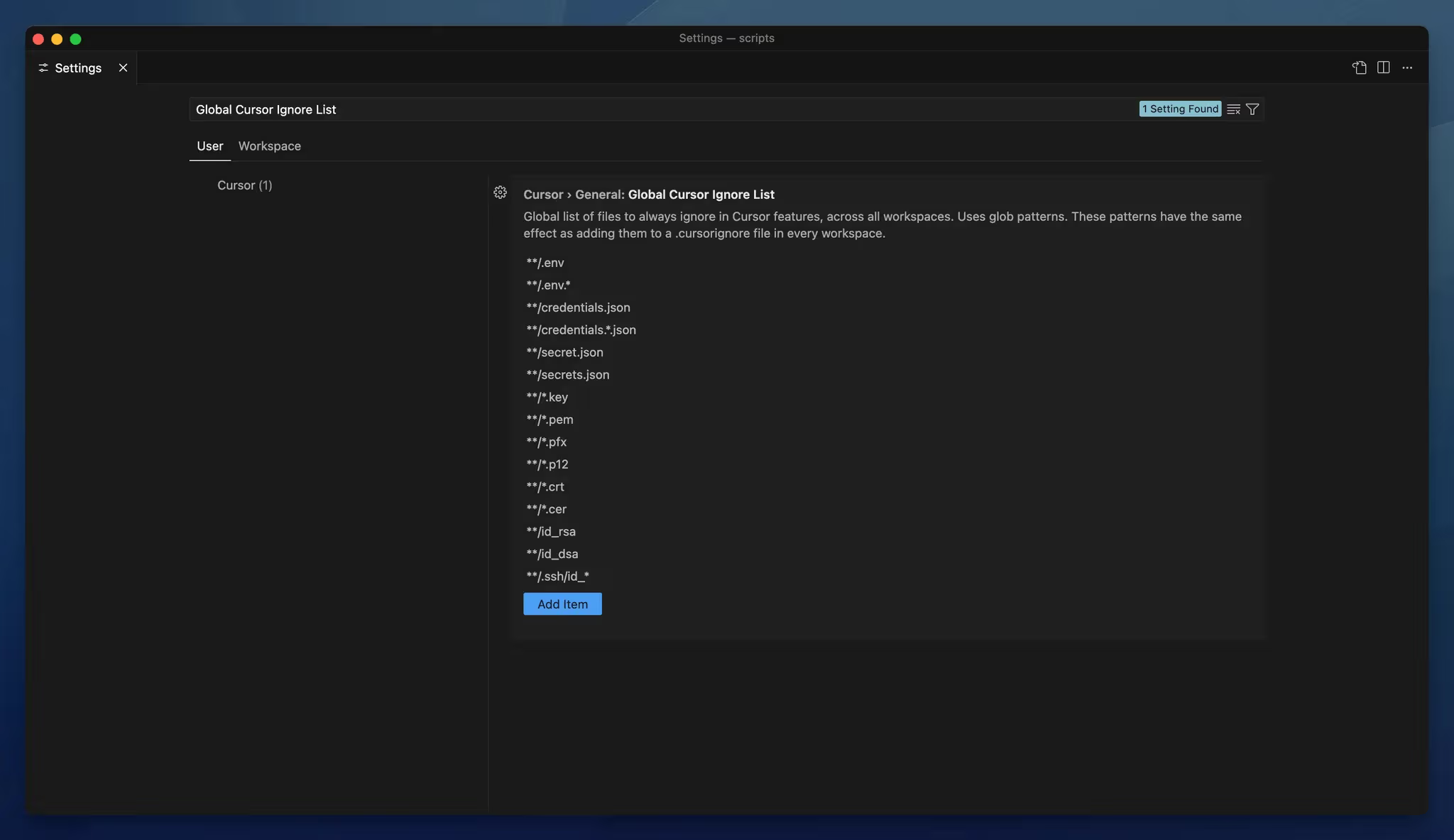 Ignore files | Cursor Docs