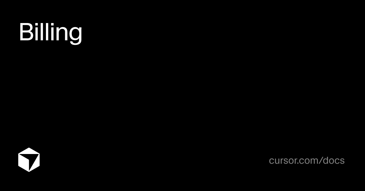 Billing | Cursor Docs