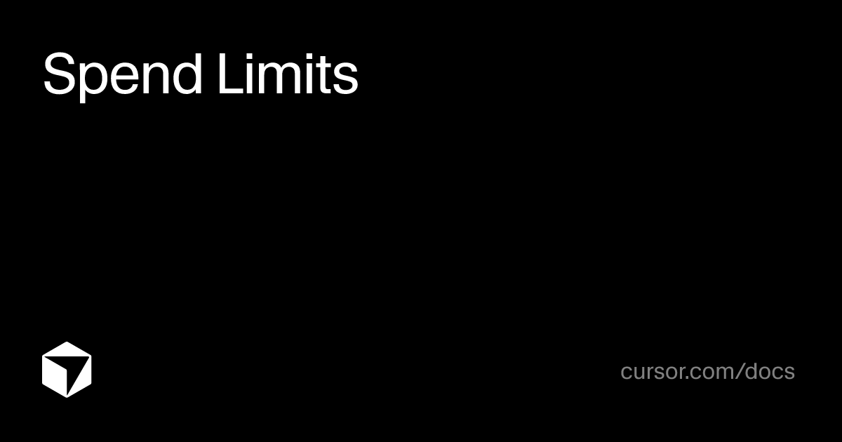 Spend Limits | Cursor Docs