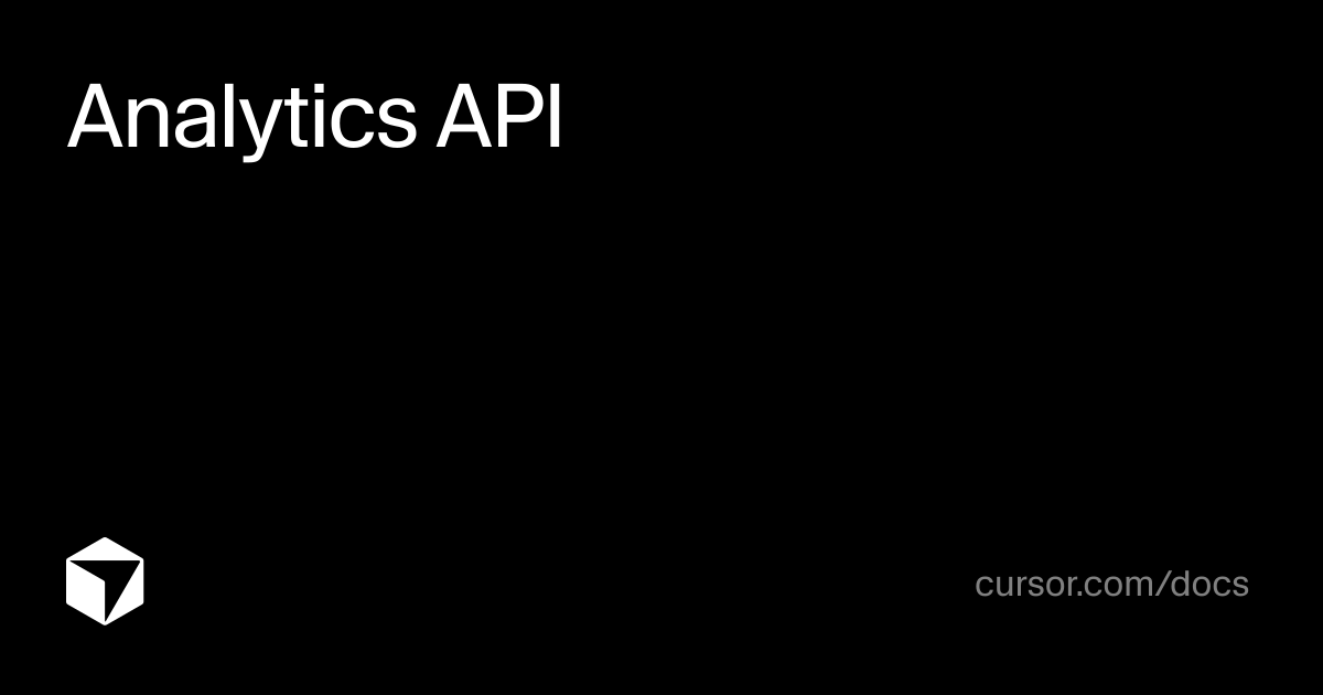 Analytics API | Cursor Docs