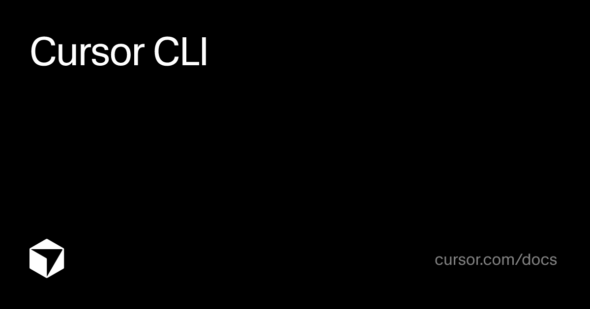 Cursor CLI | Cursor Docs