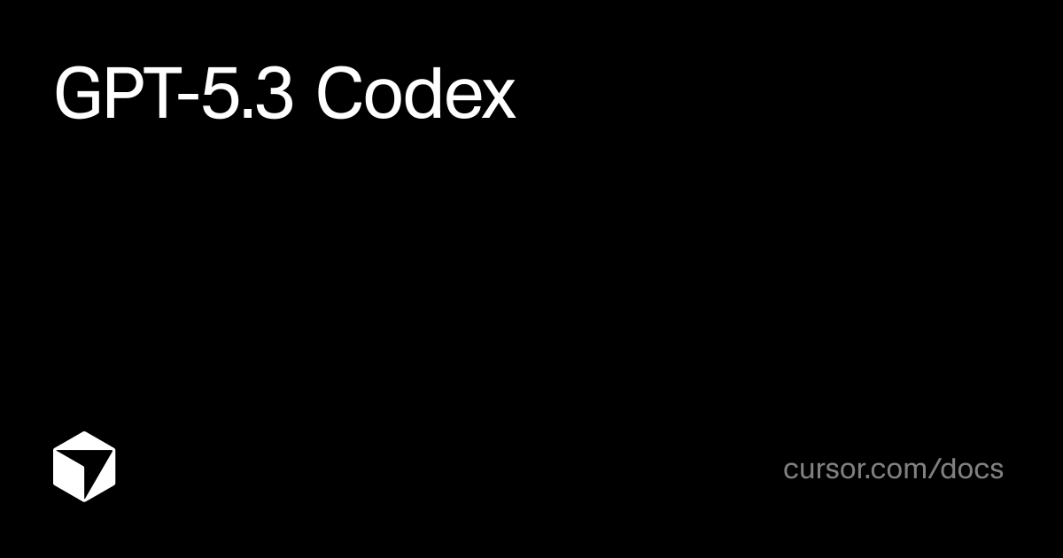 GPT-5.3 Codex | Cursor Docs